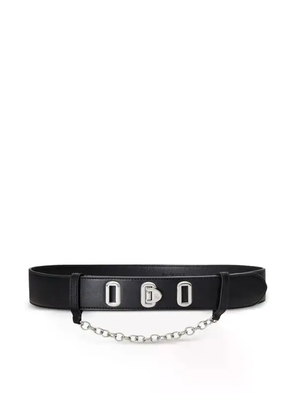 Ralph Lauren Chain Embellished Leather Belt - Black