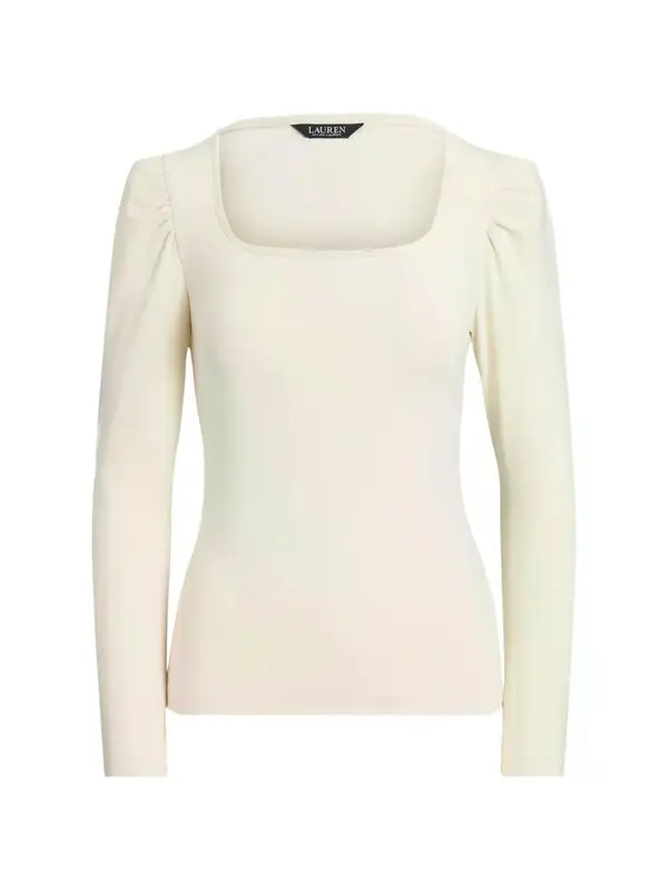 Ralph Lauren Puff Sleeve Square Neck T-shirt - Neutrals