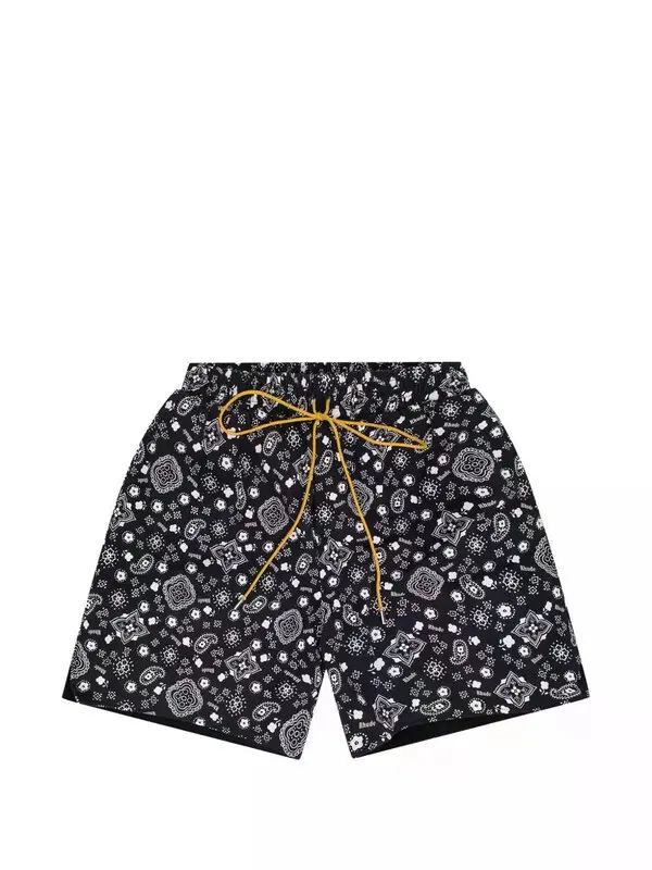 Rhude Bandana Pattern Shorts - Black