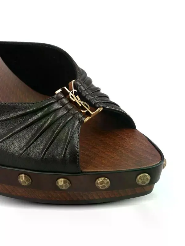 Saint Laurent Babylone Studded Leather Sandals