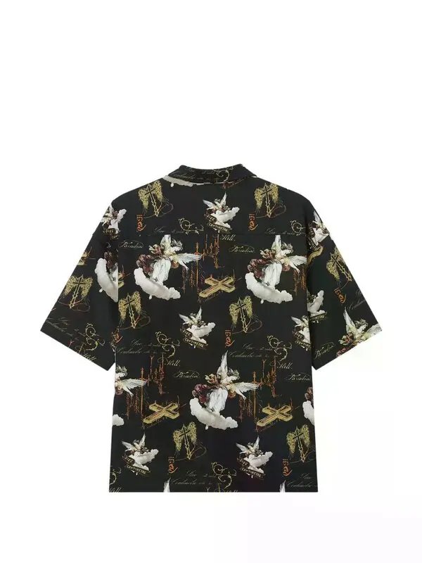 FIVE CM Short-sleeve Patterned Shirt - Black