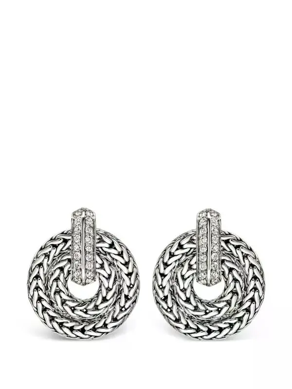 John Hardy Icon Link Diamond Earrings - Silver