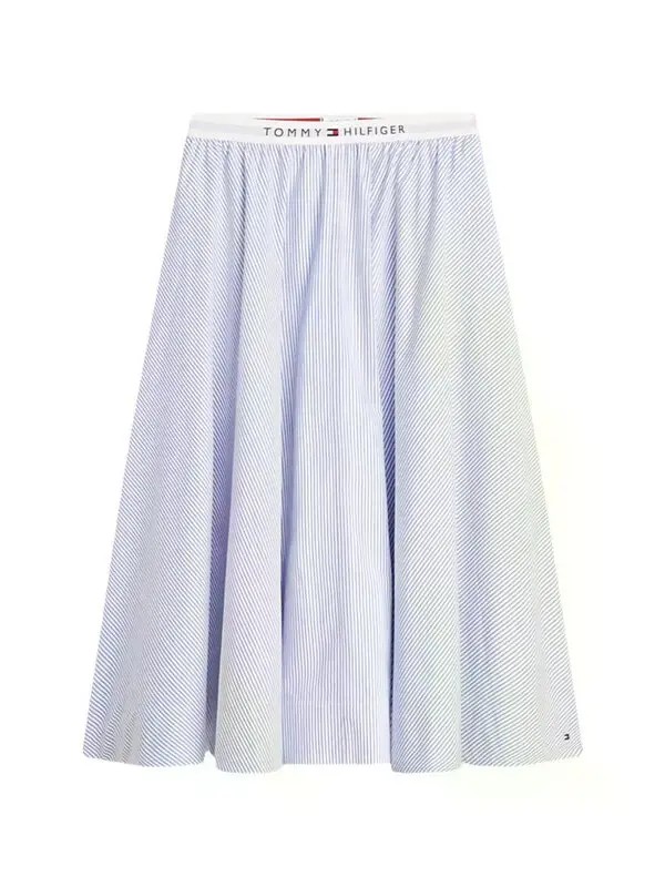 Tommy Hilfiger Striped A-line Midi Skirt