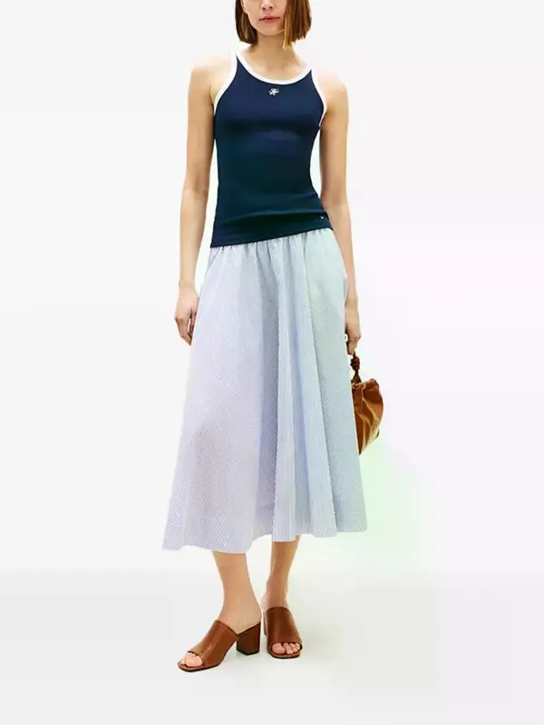 Tommy Hilfiger Striped A-line Midi Skirt