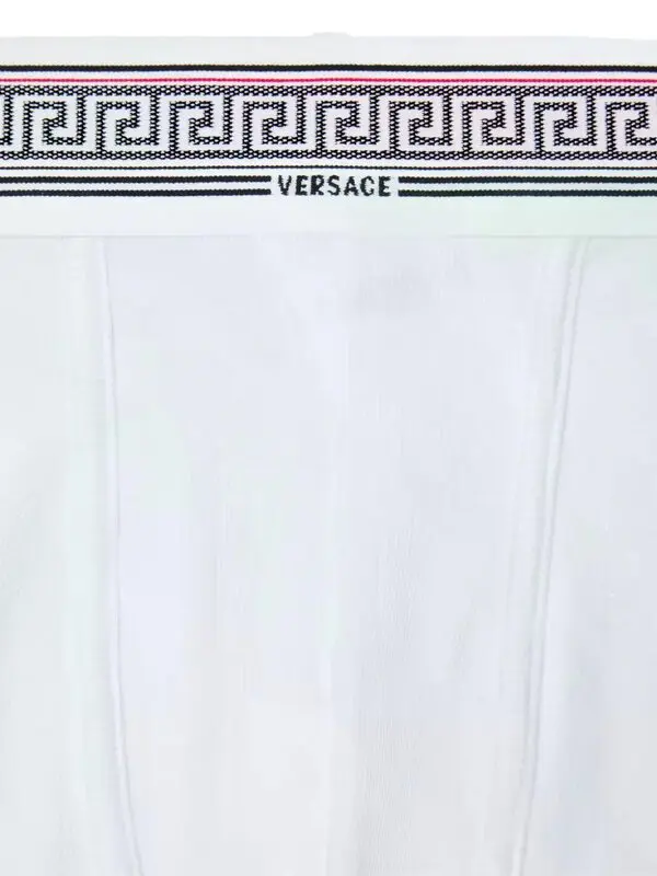 Versace Ribbed Cotton-jersey Trunks