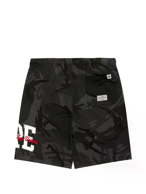 AAPE BY *A BATHING APE Camouflage Print Drawstring Shorts - Black