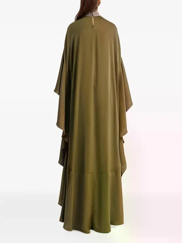 GEMY MAALOUF Beaded Collar Ruffled Maxi Dress
