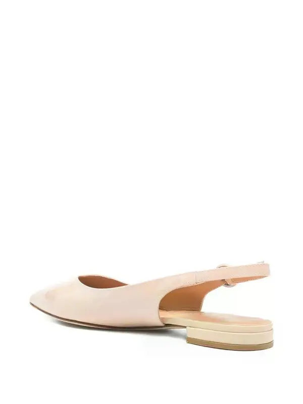 JULIE DEE Pointed Slingback Flat Pumps - Neutrals