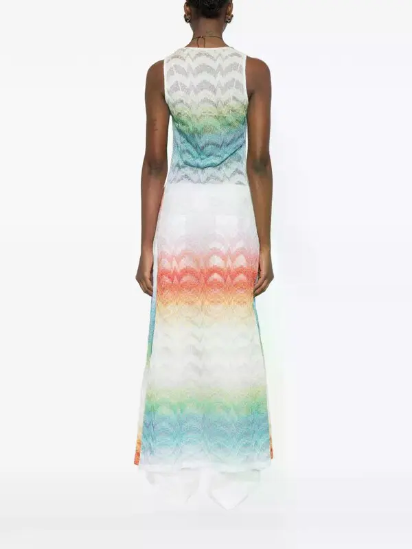 Missoni V-neck Raschel Knit Cover-up Vest - White