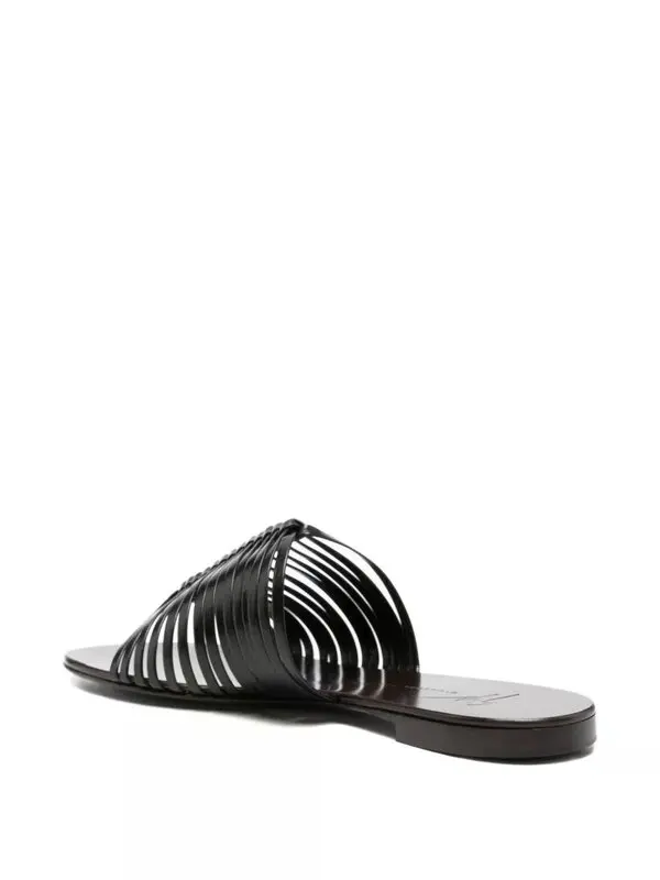 GIUSEPPE ZANOTTI Jane Braided Flat Sandals - Black
