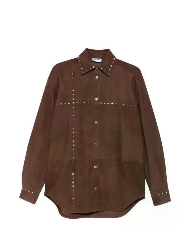 Moschino Stud-embellished Suede Shirt