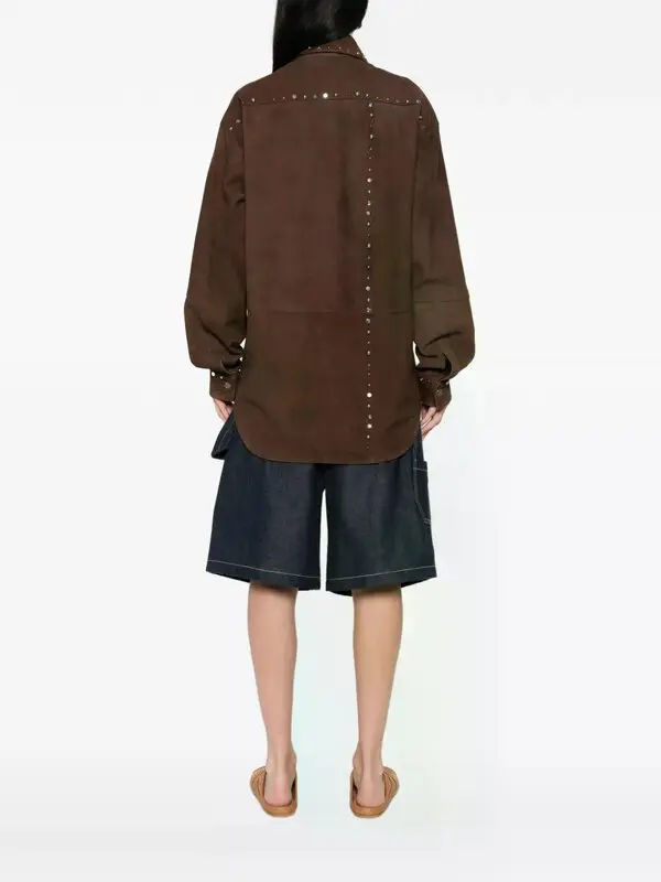 Moschino Stud-embellished Suede Shirt