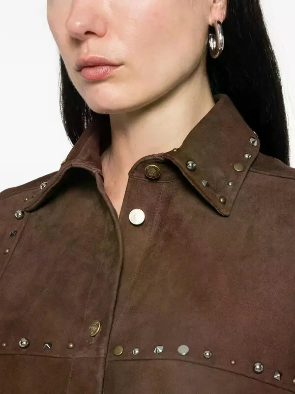 Moschino Stud-embellished Suede Shirt
