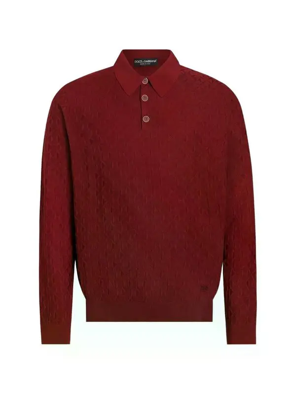 Dolce & Gabbana Micro-dot Stitch Polo Shirt - Red