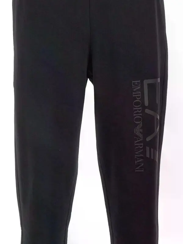 EA7 Core Identity Elasticated-waistband Logo-print Trousers