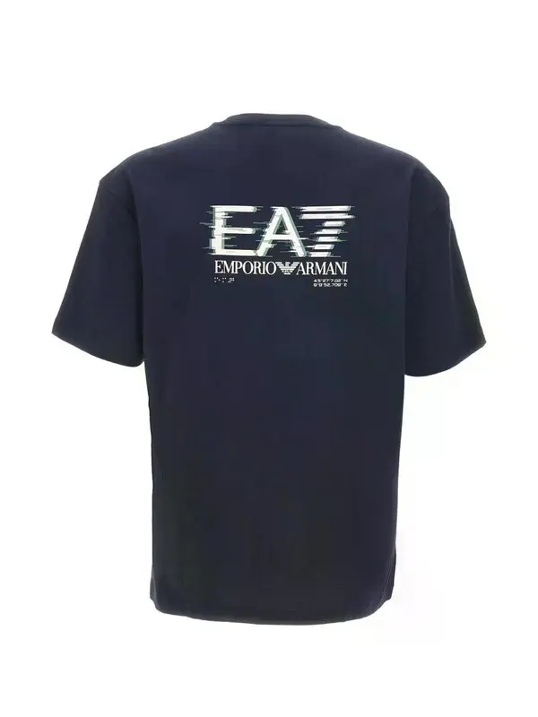 EA7 Logo-print Crew-neck T-shirt - Blue