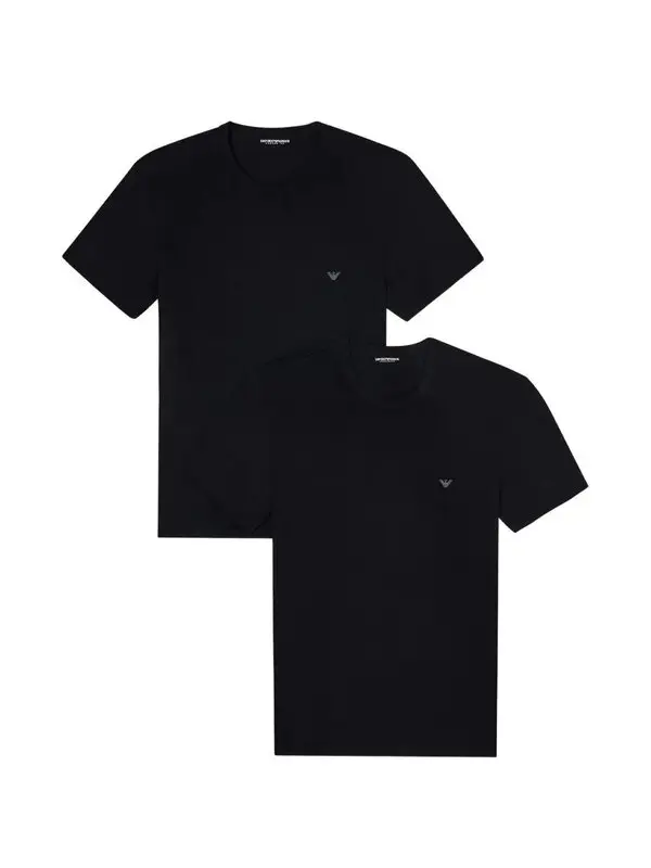 Emporio Armani Crew-neck Logo-detail Undershirt - Black