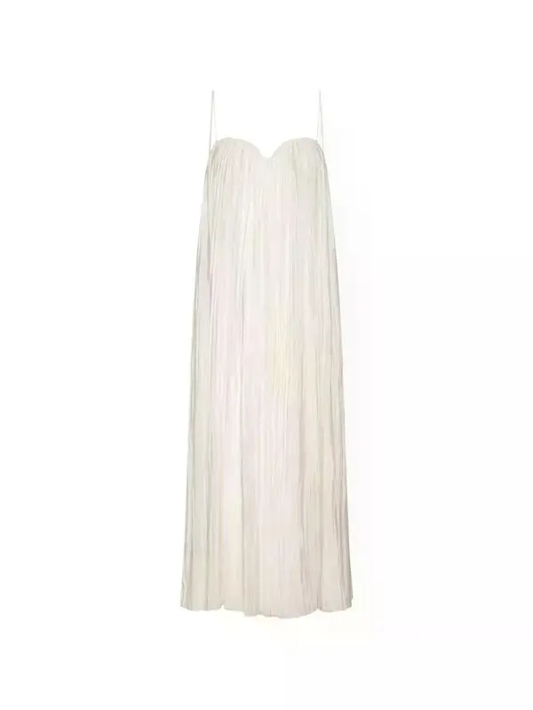 ROTATE BY BIRGER CHRISTENSEN Pleated Strap A-line Dress - White