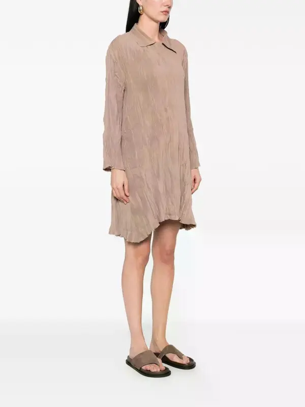 GONGDID DESIGN Pleated Mini Shirtdress