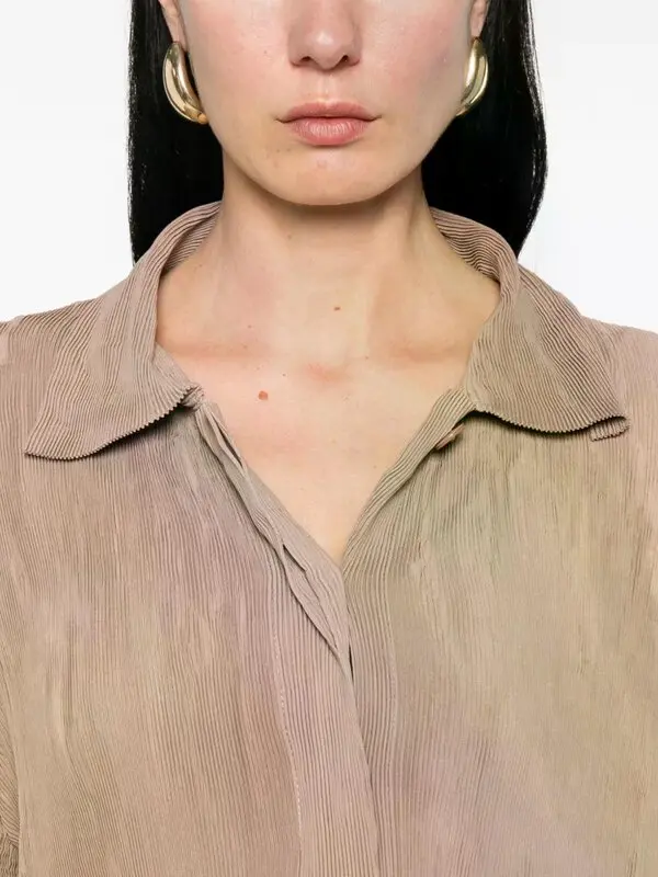 GONGDID DESIGN Pleated Mini Shirtdress