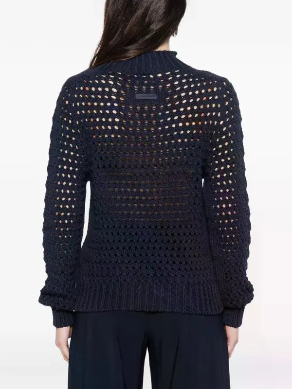 ALPHATAURI Long Sleeve Crochet Knit Sweater