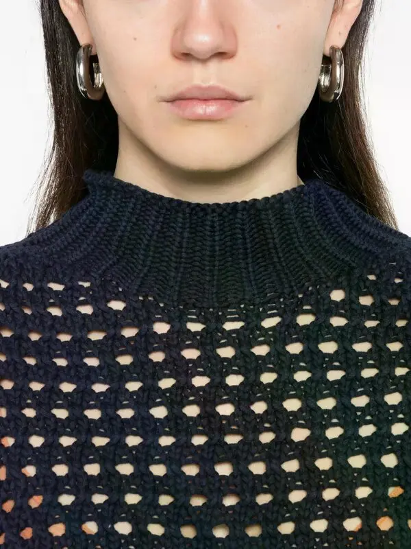 ALPHATAURI Long Sleeve Crochet Knit Sweater