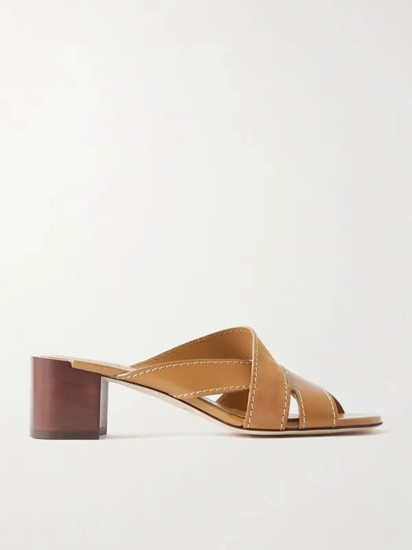 TOD'S Suede And Leather Mules - Brown