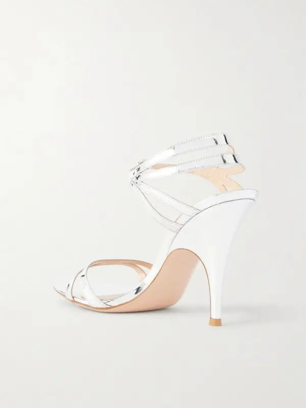 GIANVITO ROSSI 95 Mirrored-leather Sandals