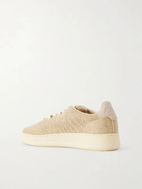 AUTRY Easyknit Suede-trimmed Metallic Knitted Sneakers