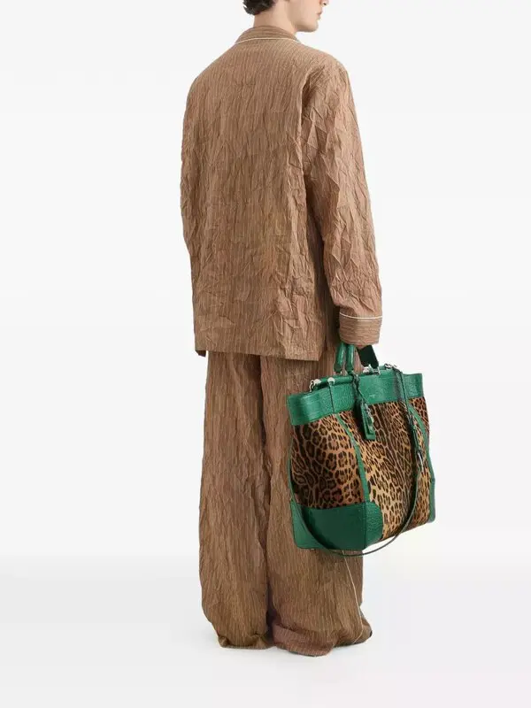 Dolce & Gabbana Striped Jacquard Cotton Drawstring Trousers - Brown