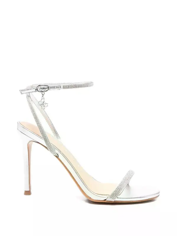 Guess Embellished Ankle Strap Sandals - Silver