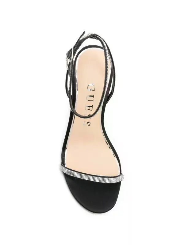 Guess Embellished Charm Detail Ankle Strap Sandals - Black