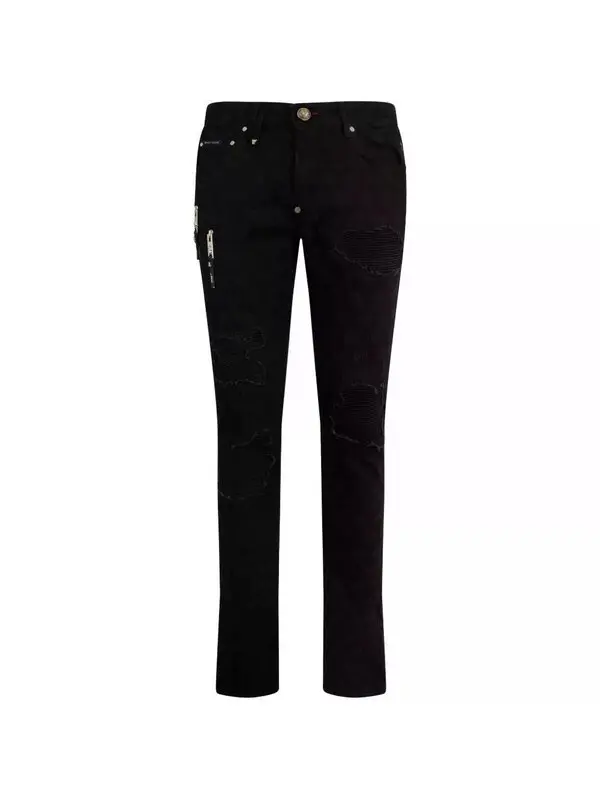 Philipp Plein Monogram Distressed Jeans