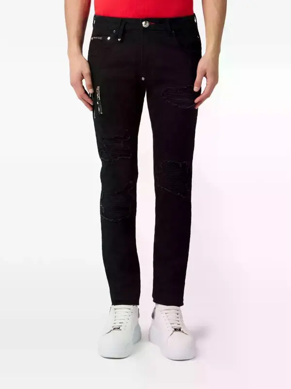 Philipp Plein Monogram Distressed Jeans