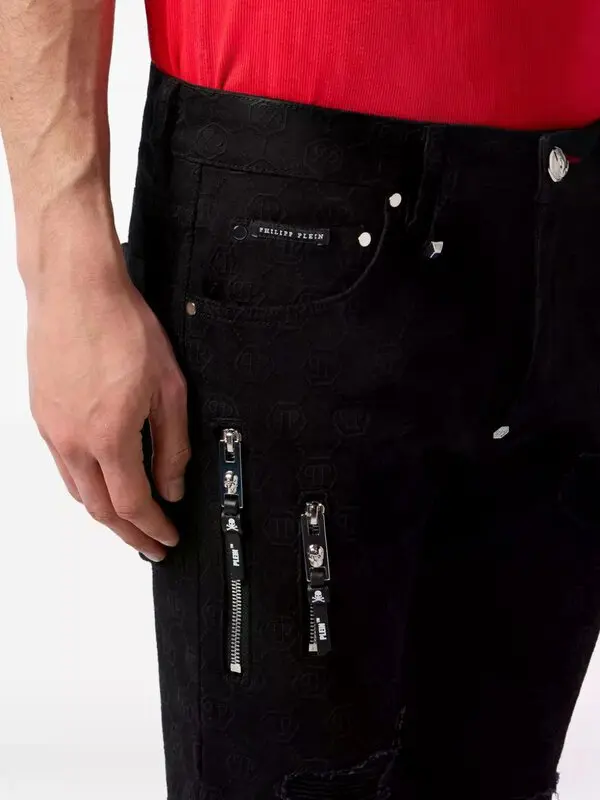 Philipp Plein Monogram Distressed Jeans