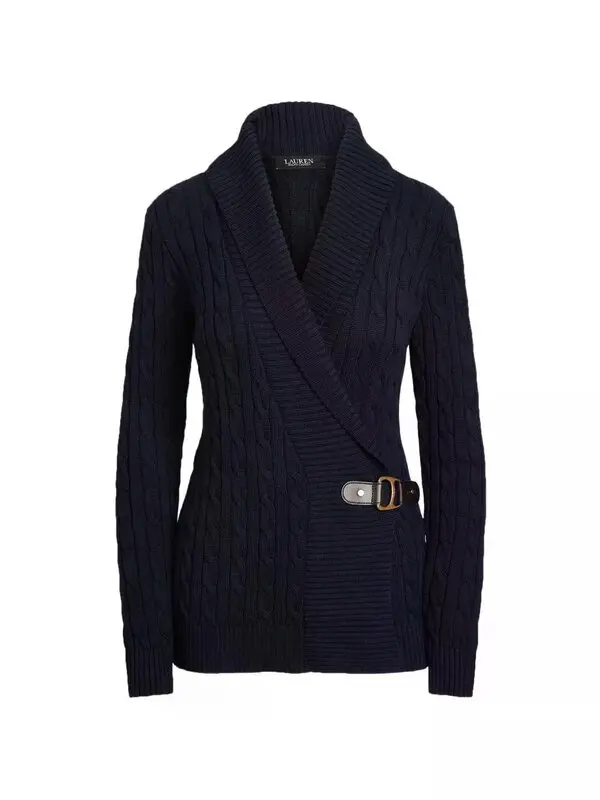 Ralph Lauren Cable Knit Belted Cardigan - Blue