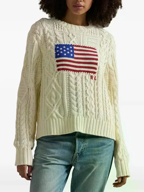 Polo Ralph Lauren Cable Knit Flag Sweater
