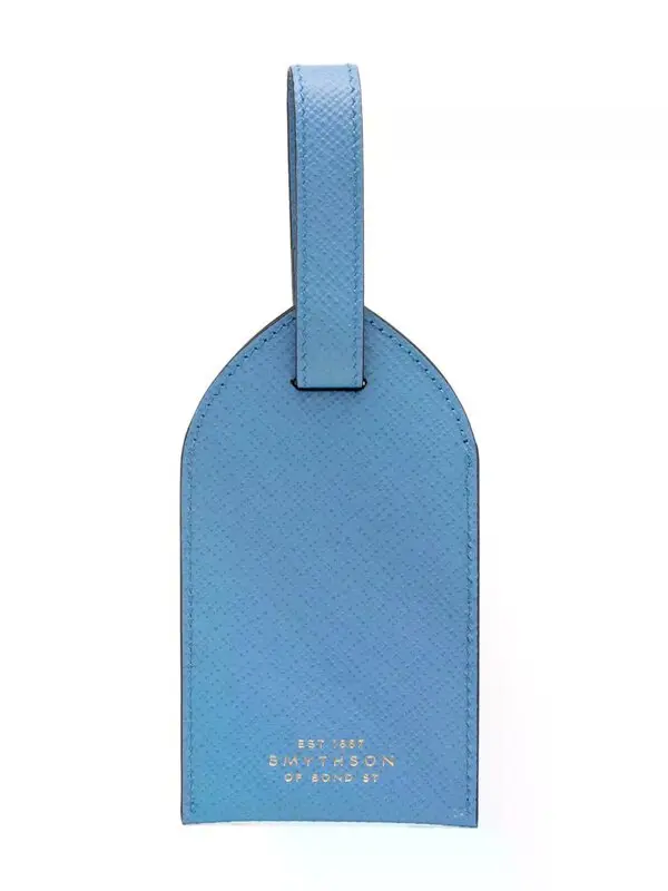 Smythson Logo-stamp Luggage Tag - Blue