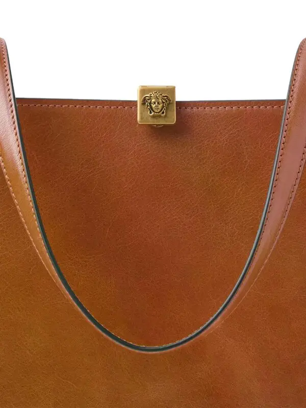 Versace Severine Leather Tote Bag - Brown