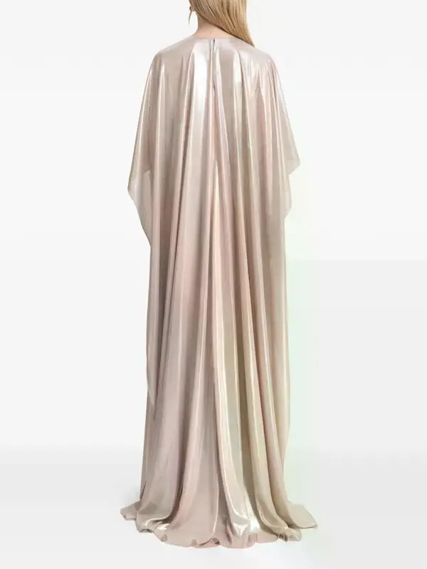 GEMY MAALOUF Embellished Sleeve Maxi Dress - Neutrals