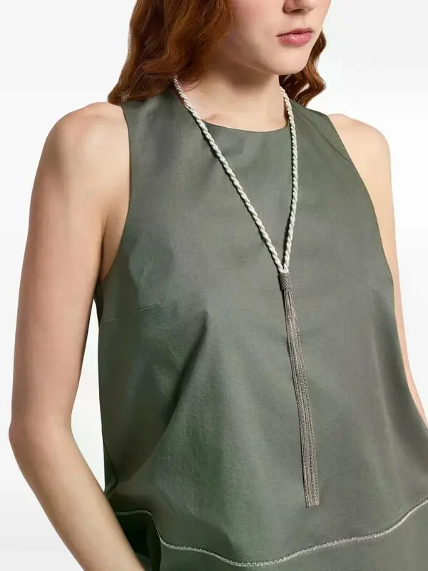 Peserico Bead-detail Sleeveless Blouse