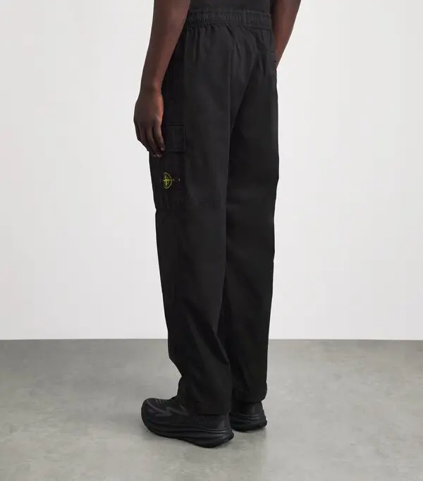 Stone Island Stretch Organic Cotton Cargo Trousers - Black