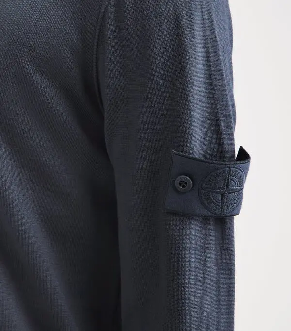Stone Island Virgin Wool Crew Neck Sweater - Blue