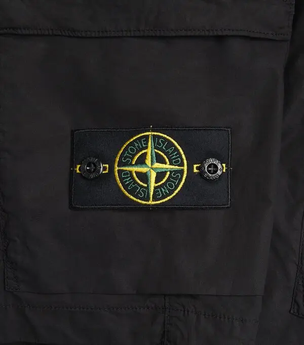 Stone Island Stretch Cotton Cargo Shorts - Black