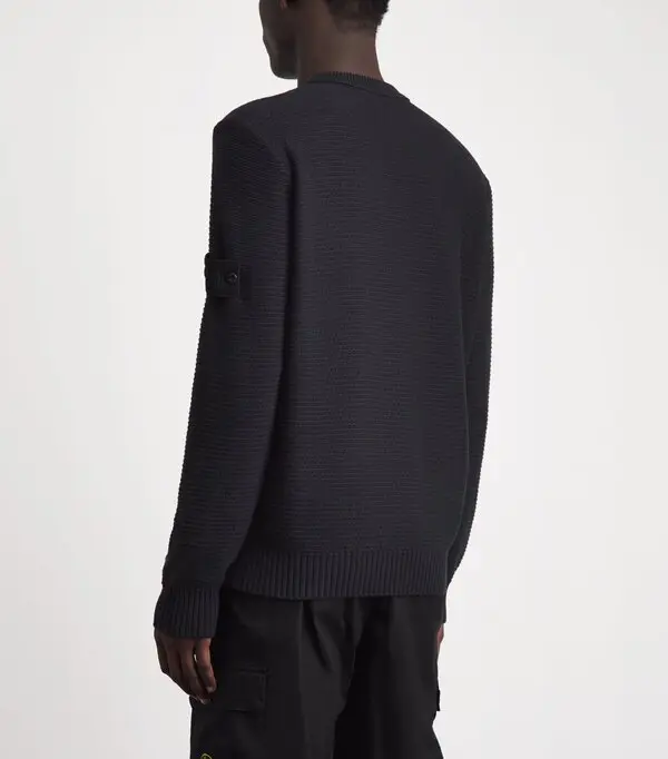 Stone Island Cotton-cashmere Textured Crewneck Sweater