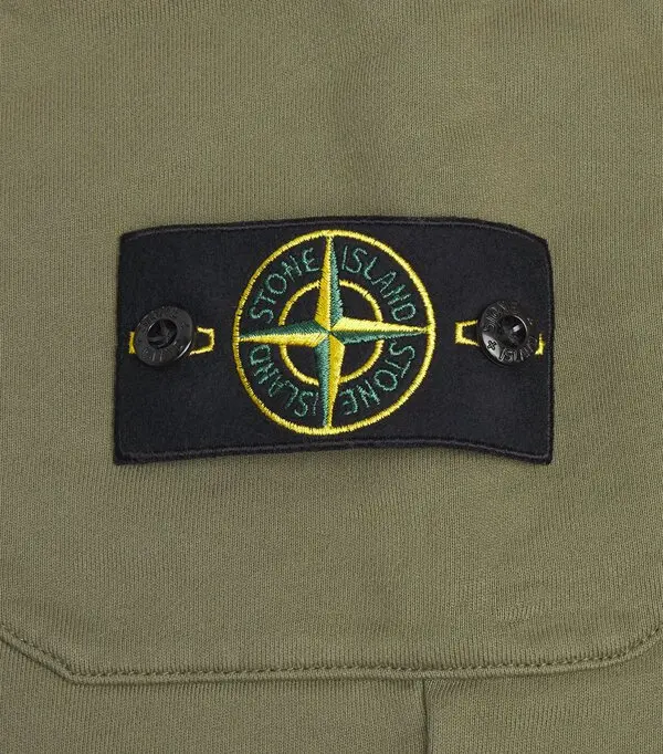 Stone Island Organic Cotton Sweat Shorts With Zip Pocket