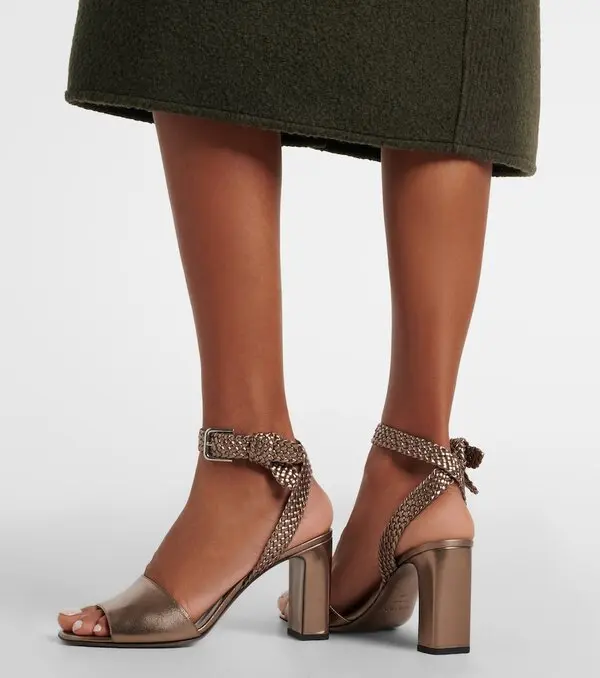 JIMMY CHOO Rori Metallic Leather Sandals