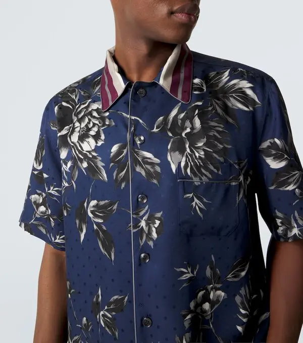 Dolce & Gabbana Printed Silk Bowling Shirt