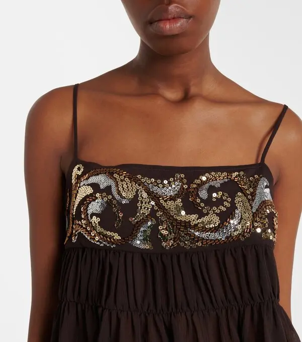 XU ZHI Sequined Chiffon Top