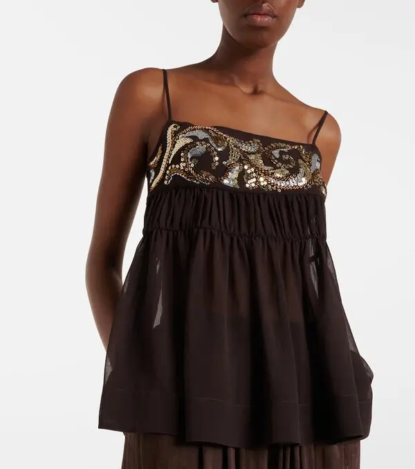 XU ZHI Sequined Chiffon Top